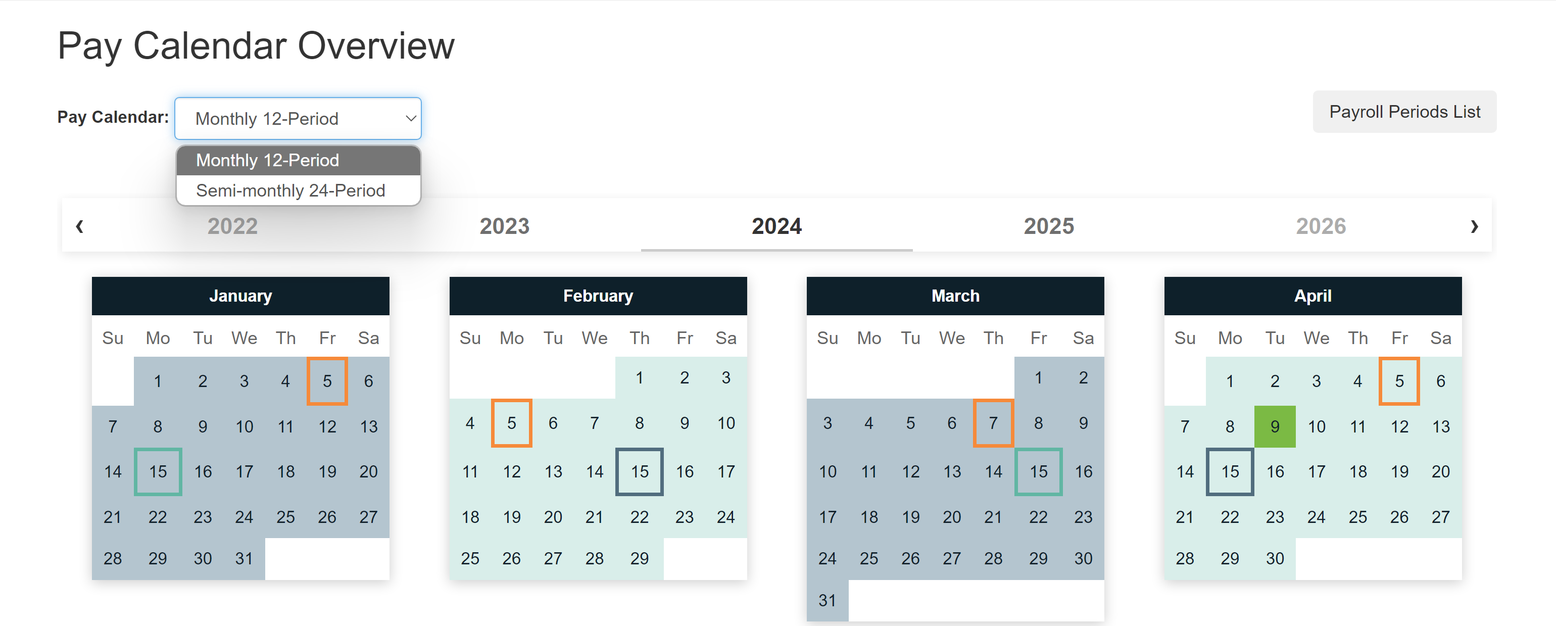 Understand Multiple Pay Calendars